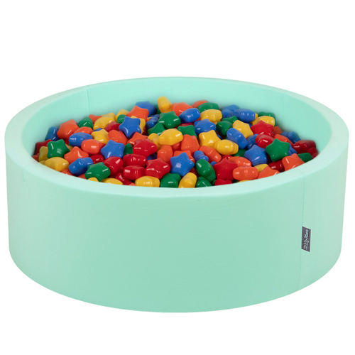 KiddyMoon round foam ballpit with star-shaped plastic balls for kids ...