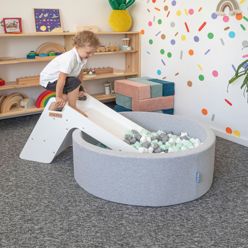 Toys for babies and toddlers - wooden slide chair | kiddymoon.co.uk
