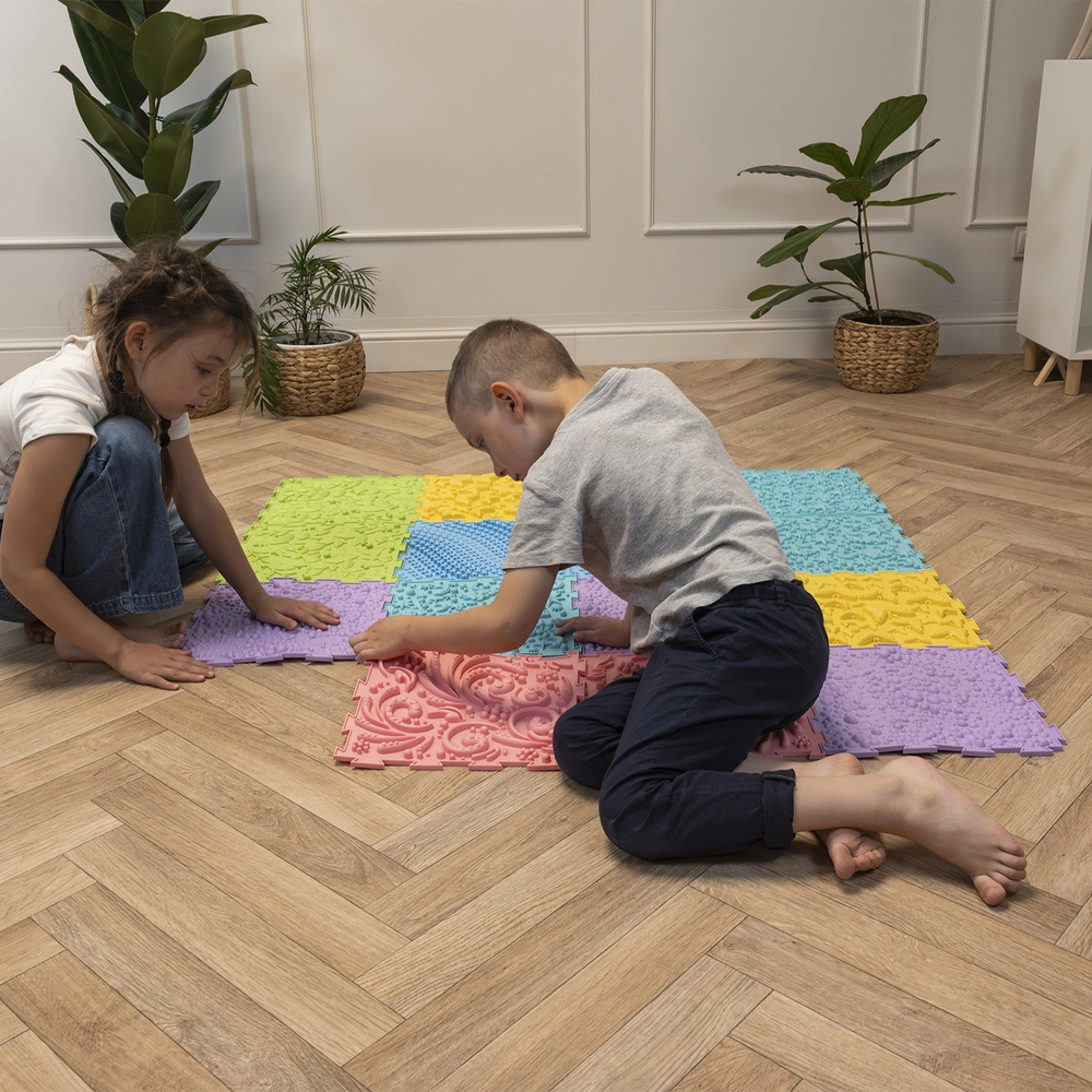 KiddyMoon Sensory Puzzle Mat for Kids Orthopedic Game Tiles, Multi, 9 ...